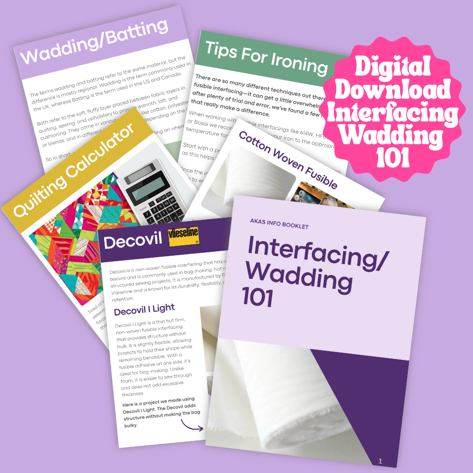 Interfacing/Wadding 101 e-booklet *Digital Download*