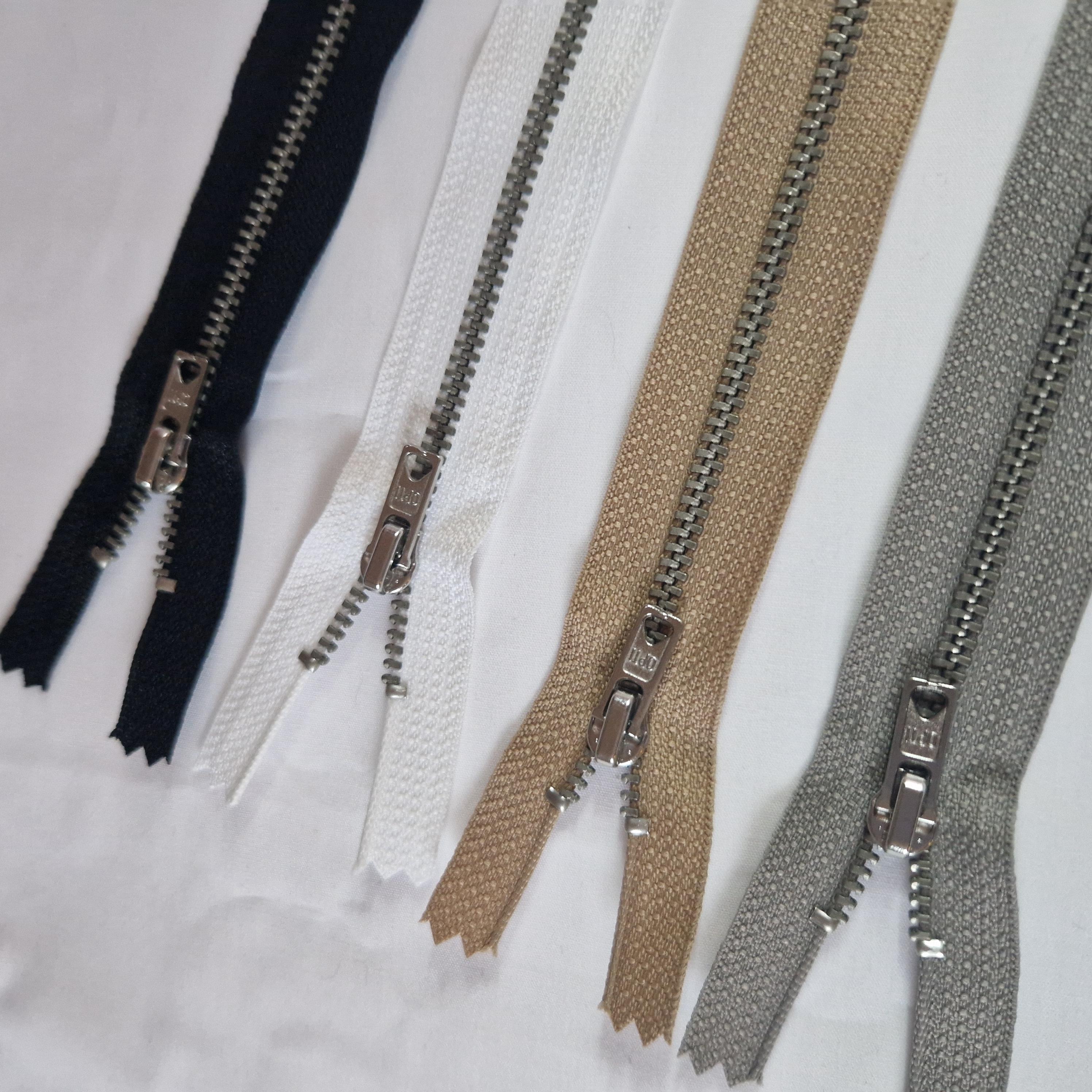 10 Inch/25cm Metal Trouser Zip Fastener - Choice of Colours