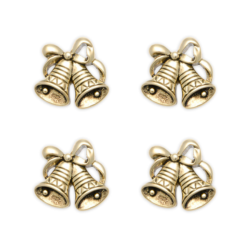 Twin Bells Antique Gold Buttons Sold Per 1 Button 20mm x 17mm