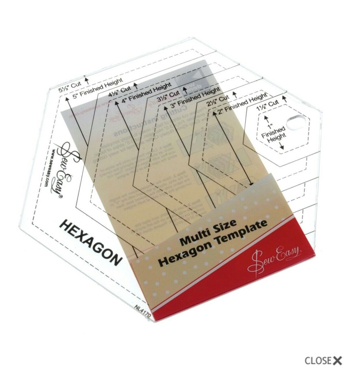 Patchwork Sewing Template Rulers by Sew Easy, Triangle, Squares Hexagons