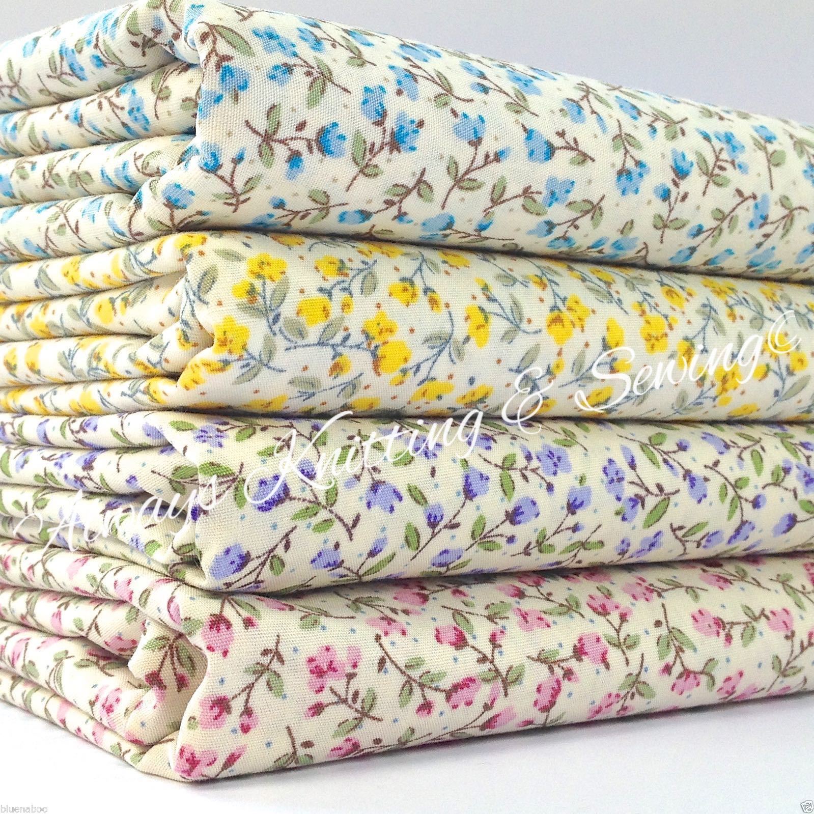 Small print floral fabric 100% cotton poplin, sold per 1/2 Metre from ...